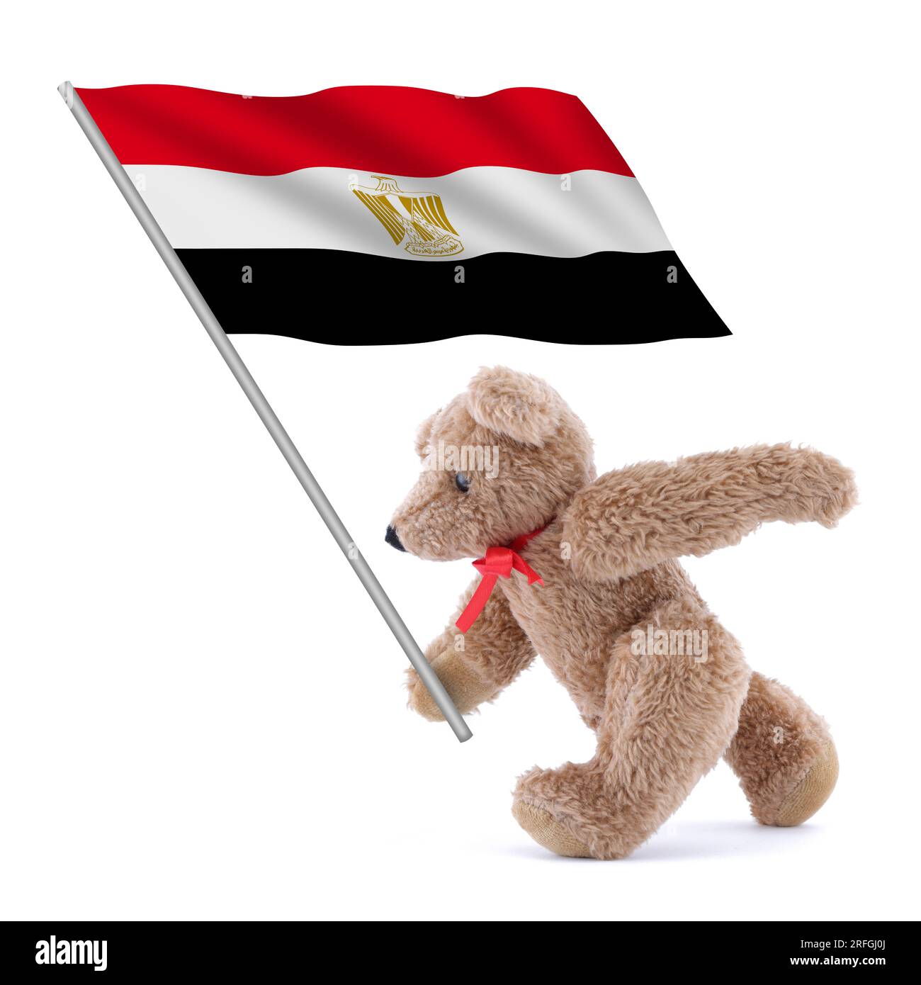 Egypt flag being carried by a cute teddy bear Stock Photo - Alamy
