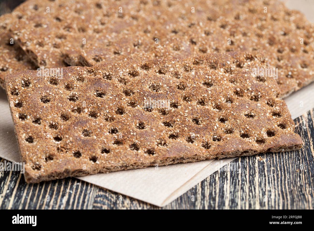 crispy rye bread, healthy foods made from rye flour, thin and crispy ...