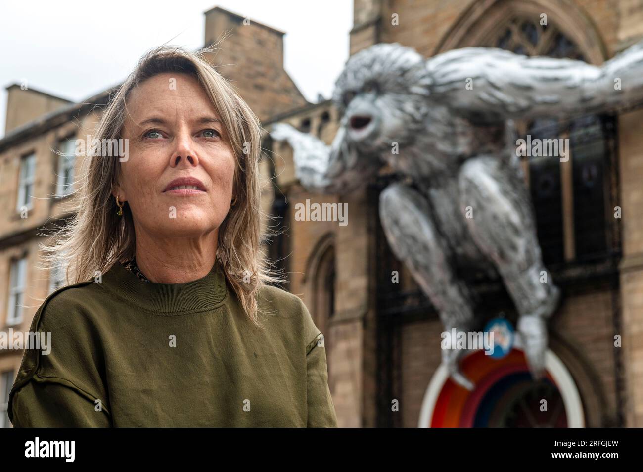 Australian Artist Lisa Roet poses with “Skywalker” – a massive ...