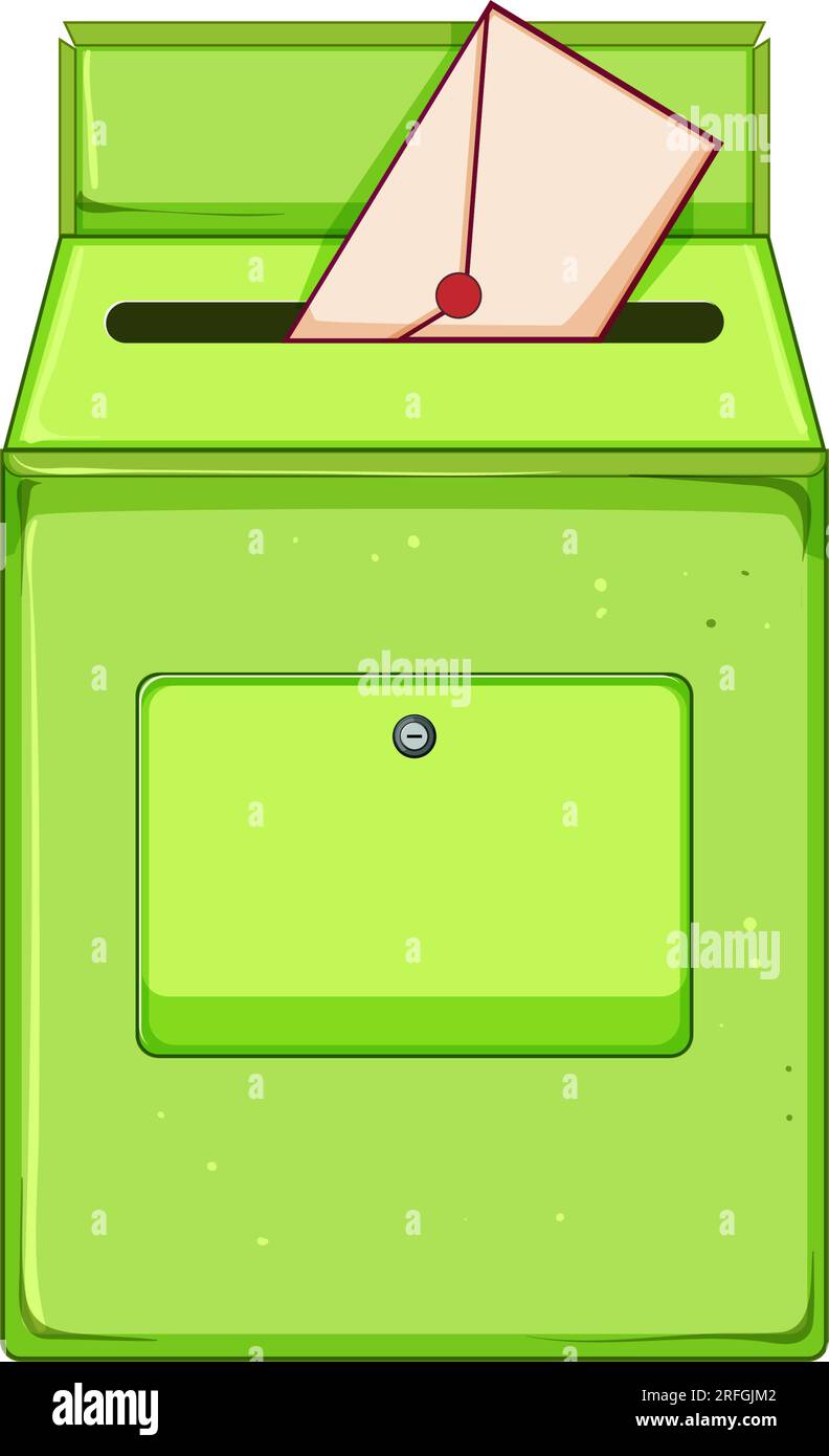 postbox mailbox letter cartoon vector illustration Stock Vector Image ...
