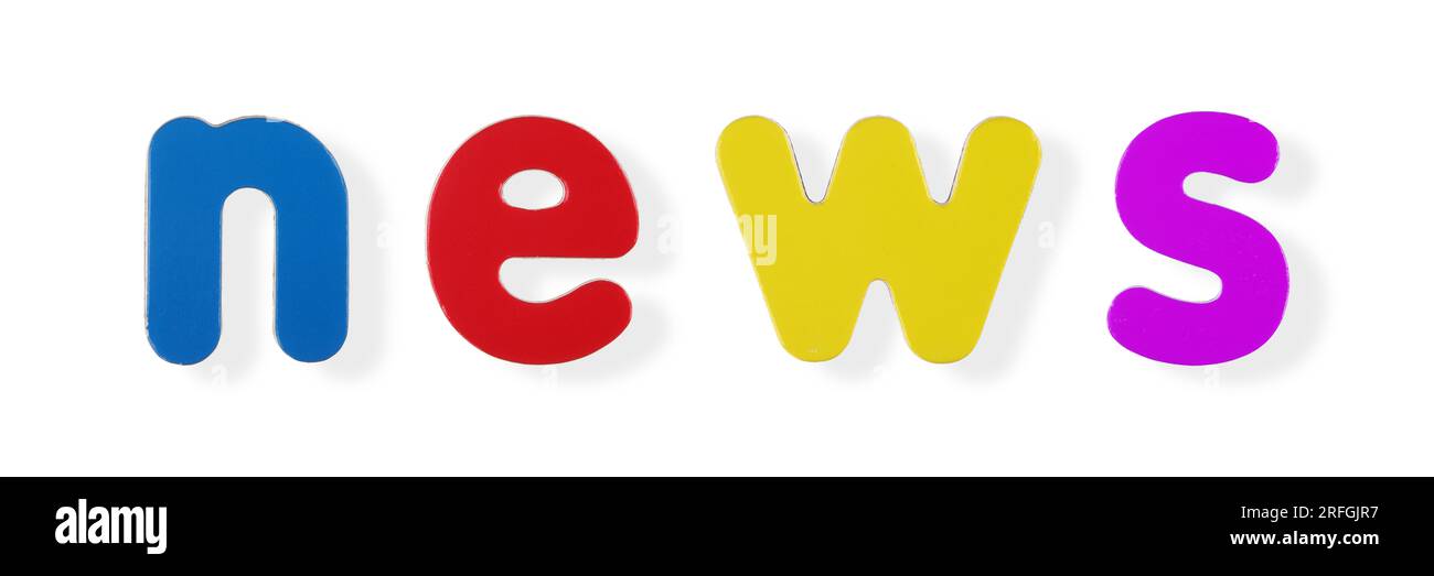 news word in coloured magnetic letters with clipping path Stock Photo ...