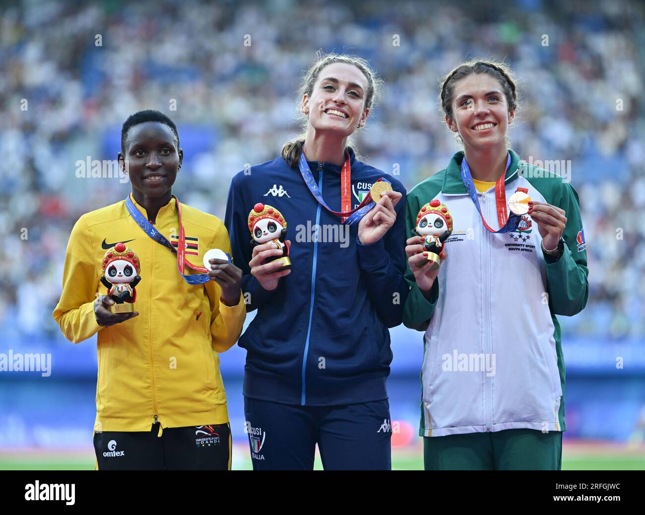 Chengdu, China's Sichuan Province. 3rd Aug, 2023. Gold medalist Laura ...