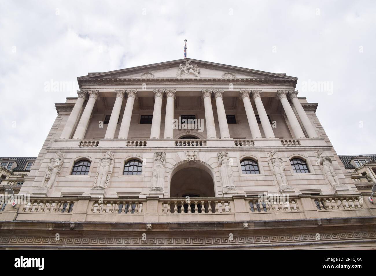 London, UK. 3rd August 2023. Exterior view of the Bank of England in ...