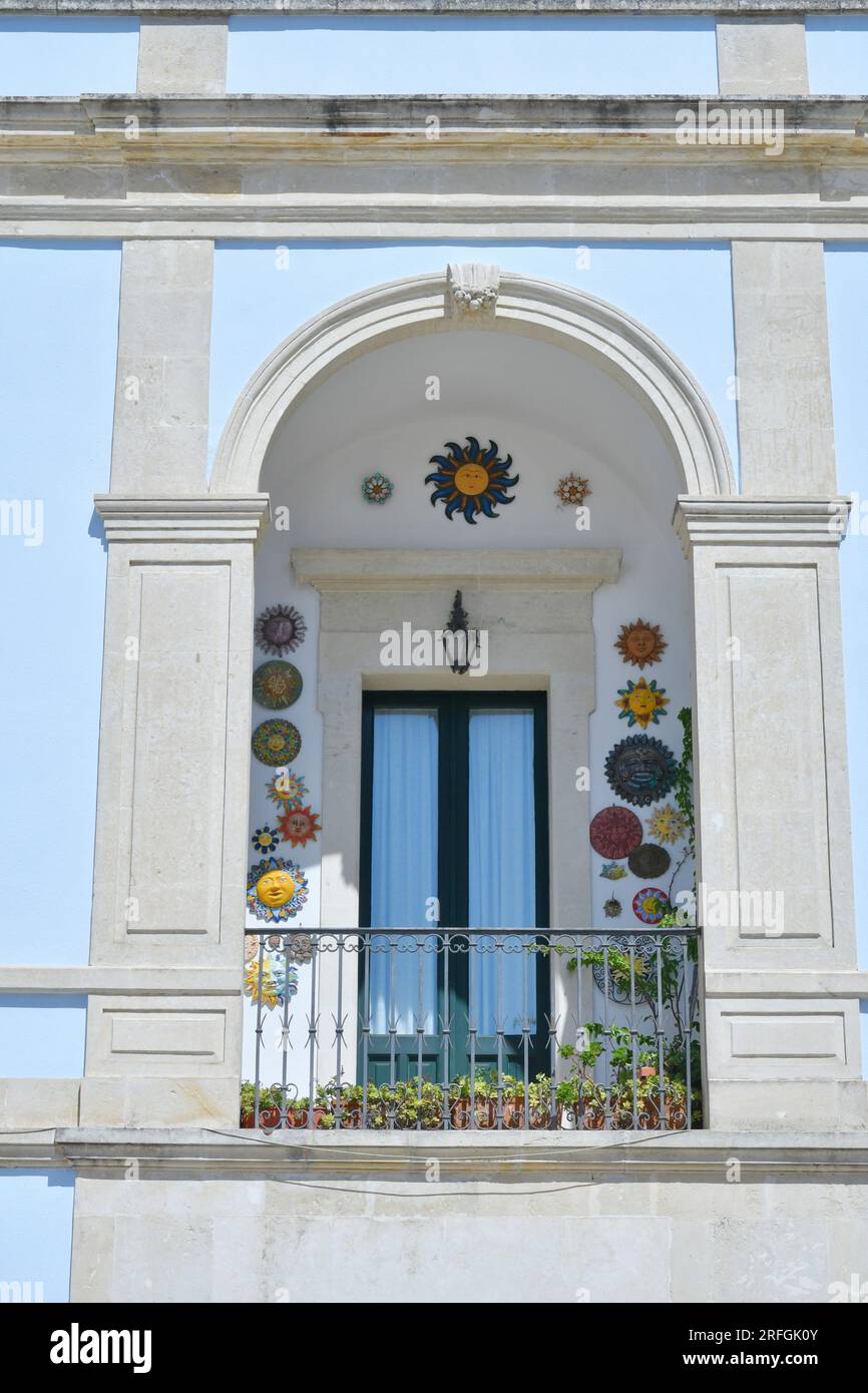 The window of a characteristic house in Castro, an old village in the ...