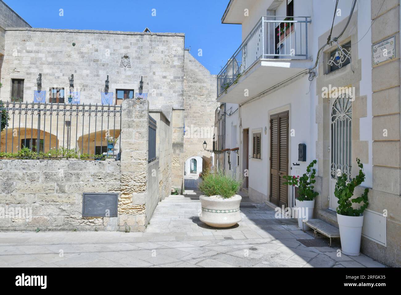 A characteristic alley of Castro, an old village in the province in ...