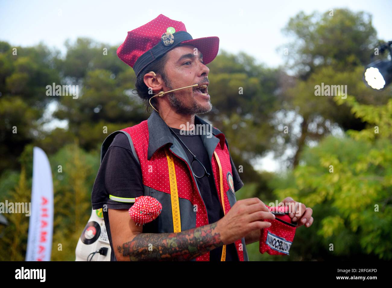 Singer and sewer Oscar Diaz whose artistic name is Mano creaZion during ...