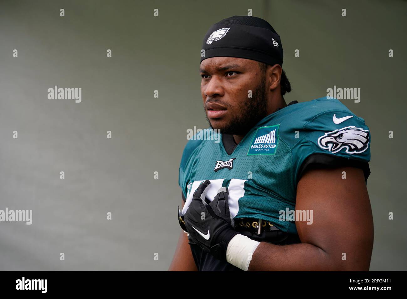 Philadelphia Eagles' Tyler Steen walks to the field during the NFL ...