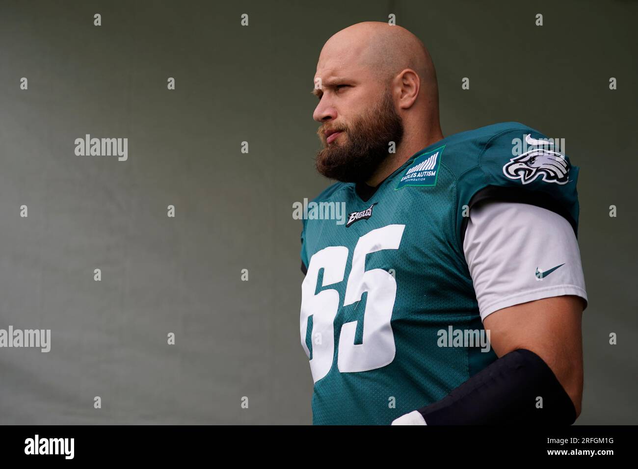 Philadelphia Eagles' Lane Johnson walks to the field during the NFL ...