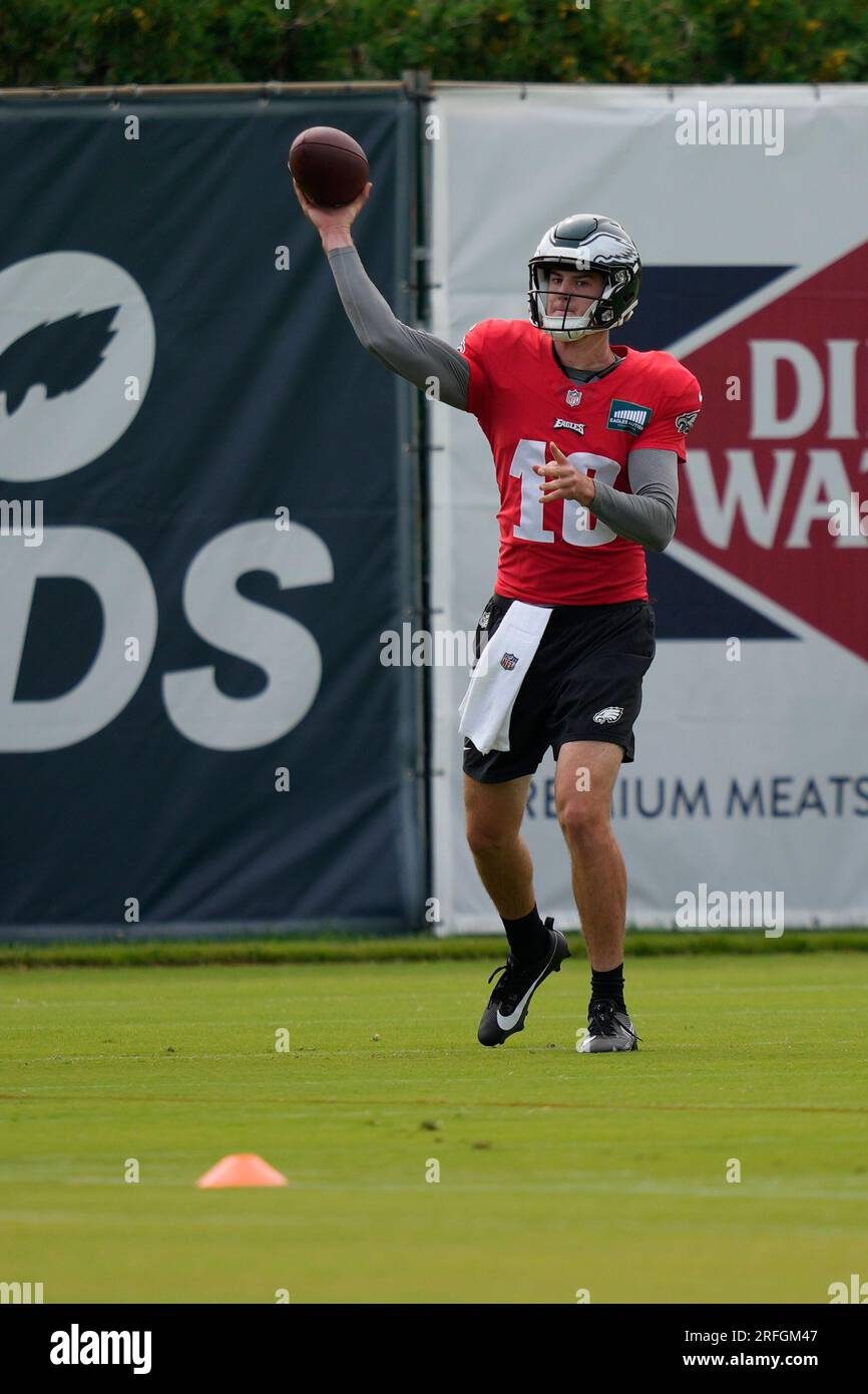 Philadelphia Eagles' Ian Book drills during the NFL football team's ...