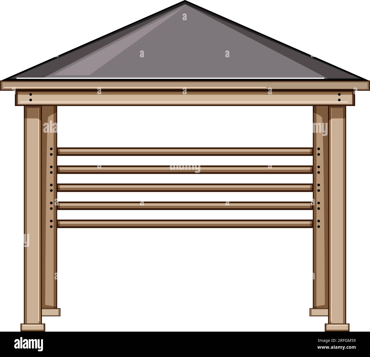 building pergola patio cartoon vector illustration Stock Vector Image ...