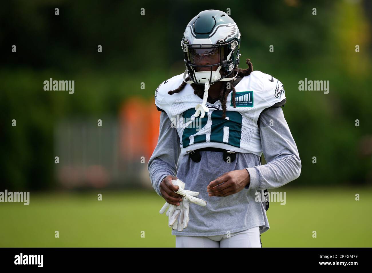 Philadelphia Eagles' Josh Jobe stands during the NFL football team's ...