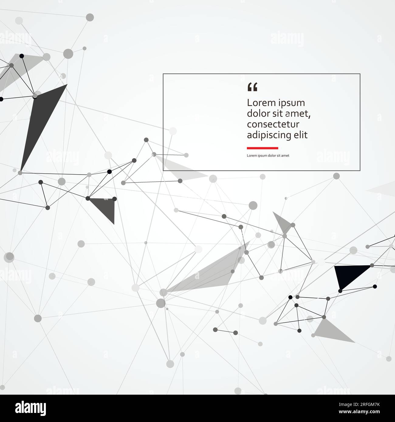 Vector connections with dots lines in black. Abstract gray bright ...