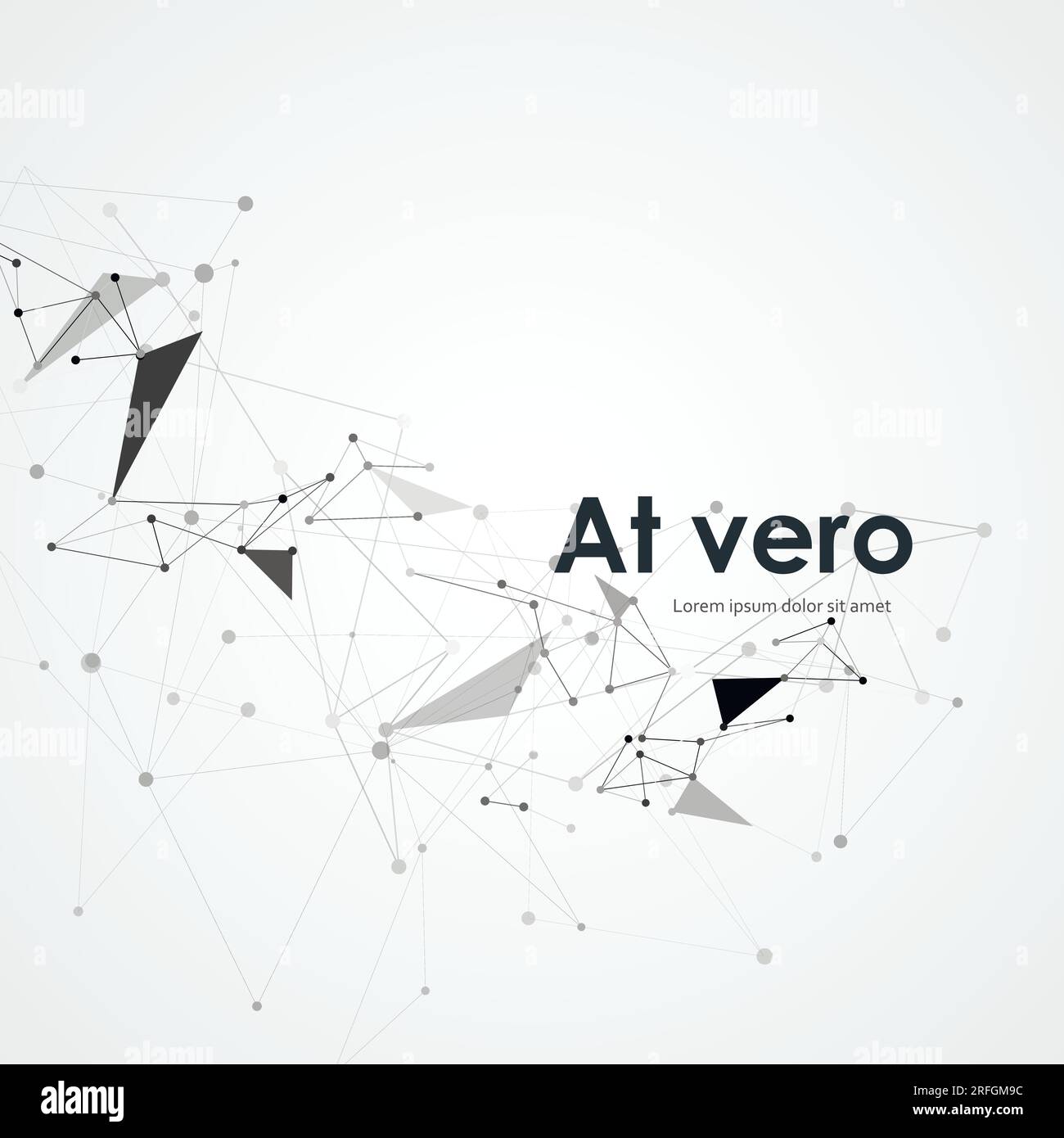 Vector connections with dots lines in black. Abstract gray bright technology background Stock ...