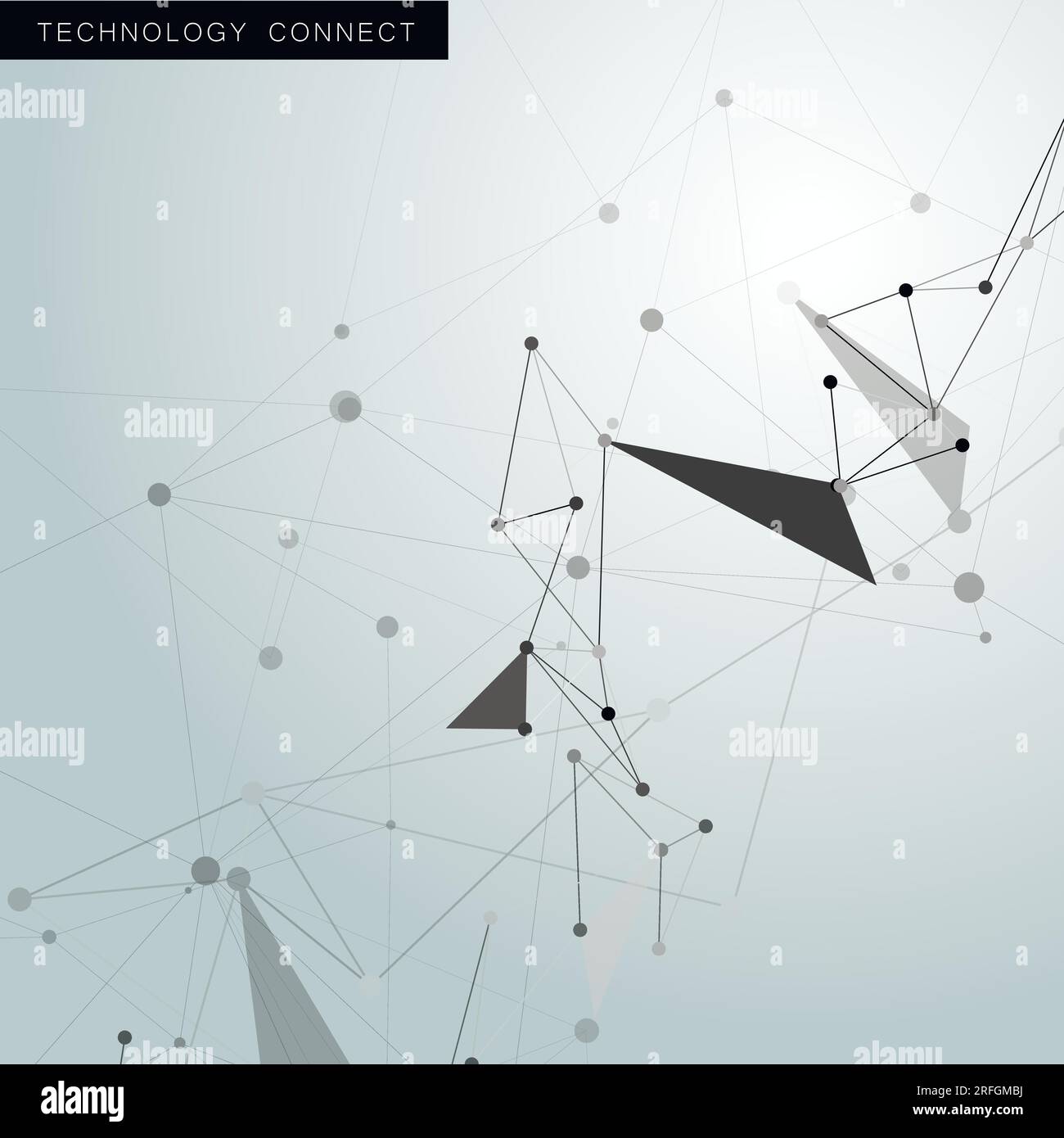 Grey graphic background dots with connections your design. Vector ...