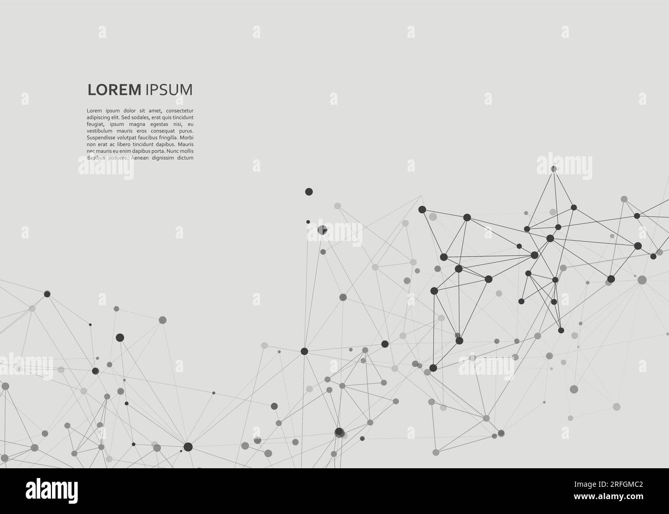 Grey graphic background dots with connections for your design. Vector ...