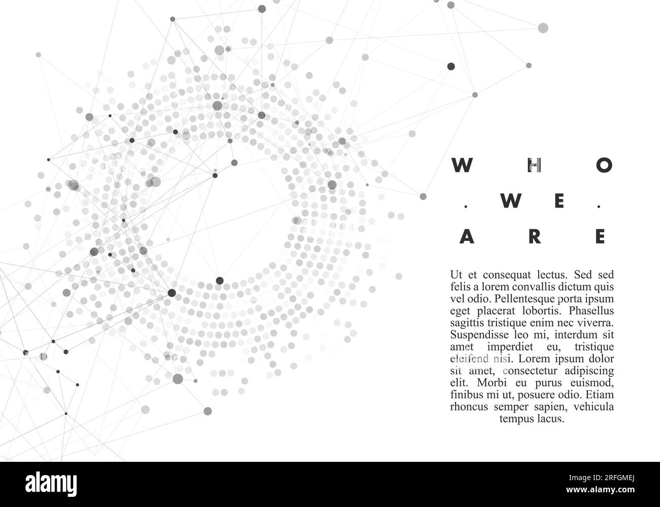 Lots gray circles gray lines. Communication science and technology ...