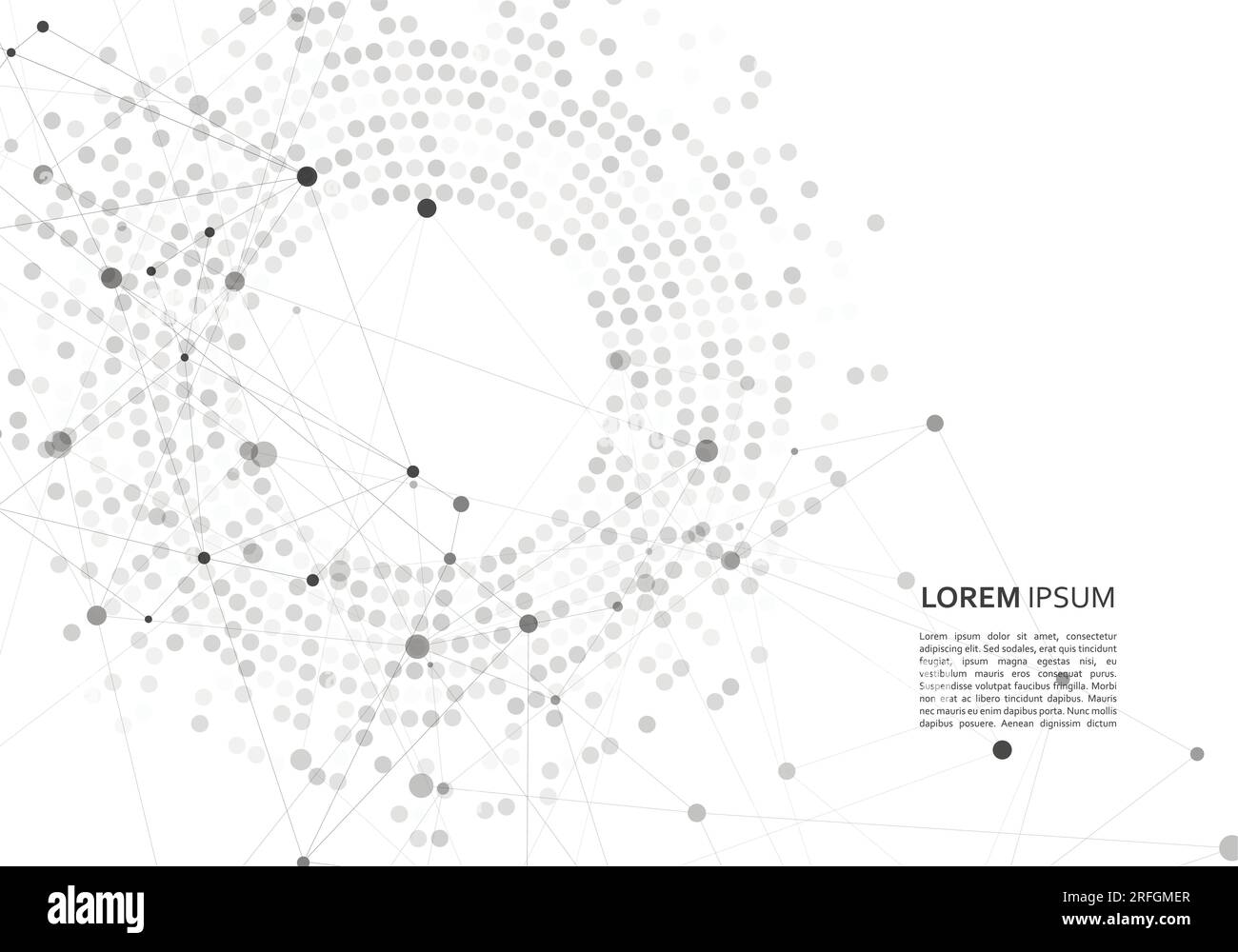 Lots gray circles gray lines. Communication science and technology ...