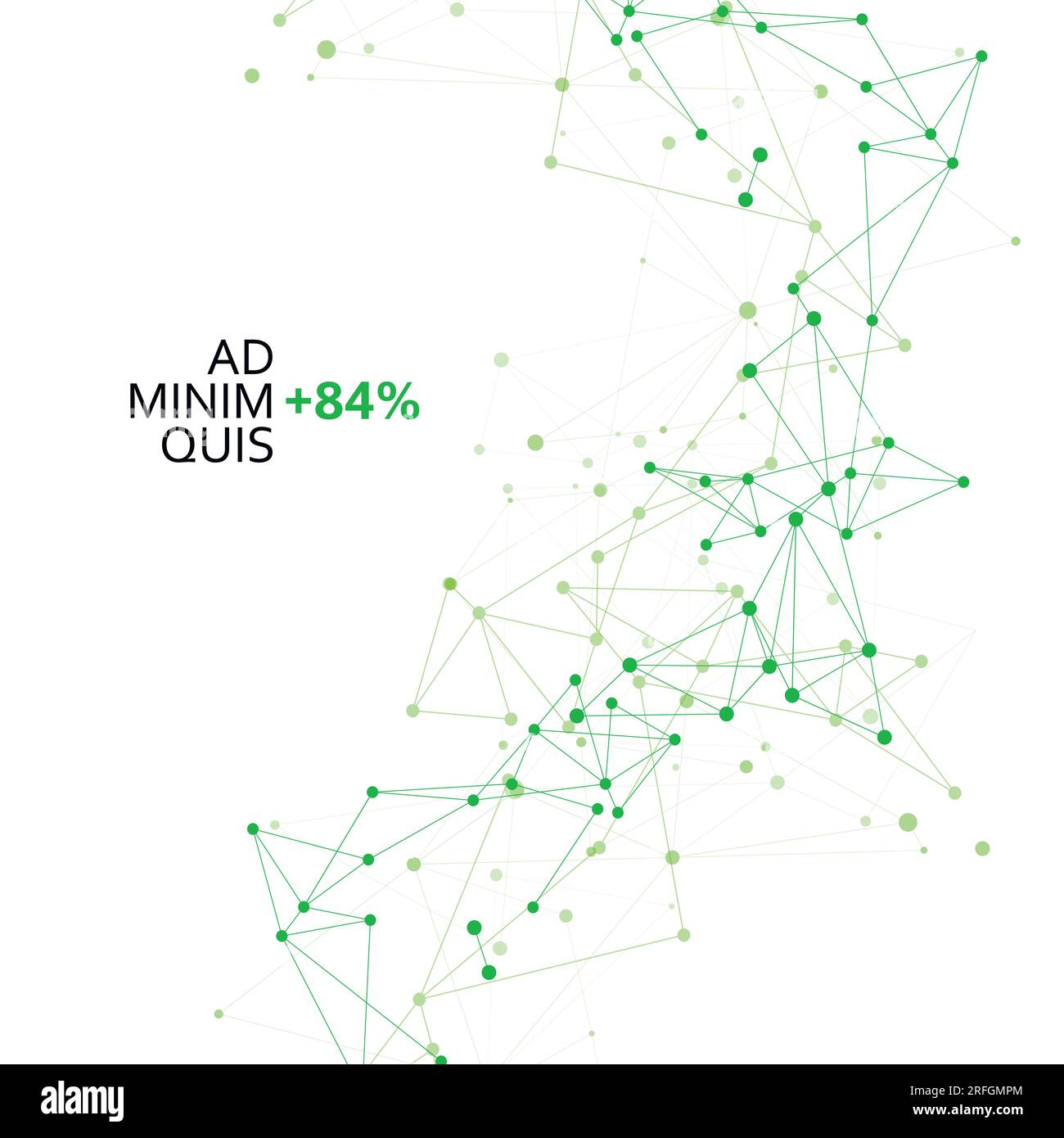 Abstract Technology Background Connected Dots Lines Green Vector Illustration Stock Vector