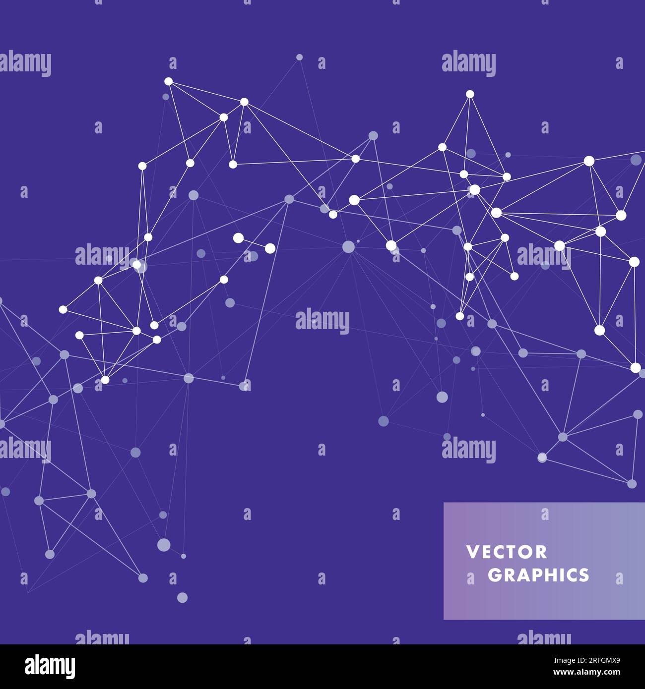 White Lines Dots Connect Abstract Futuristic Network Vector Illustration Stock Vector Image