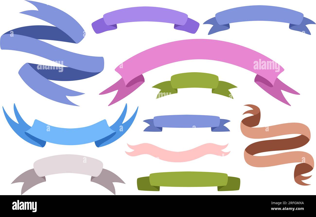 Flat Ribbon Banner Clipart