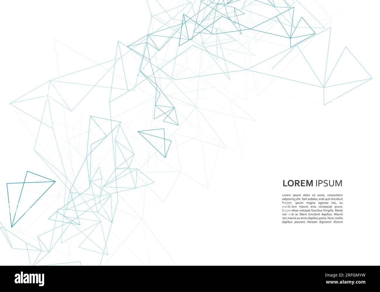 Modern network connection. Abstract tech design. Wireless communication. Blue geometric ...