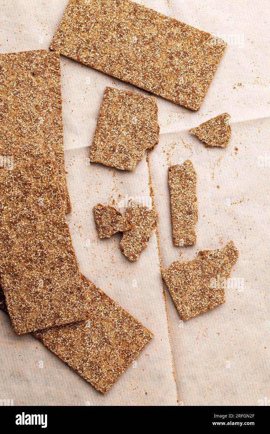 crispy rye bread, healthy foods made from rye flour, thin and crispy ...