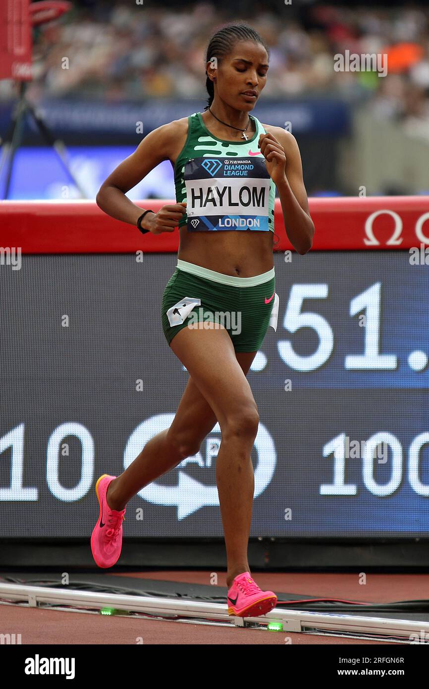 Birke HAYLOM of Ethiopia in the 5000 metres for the Women in the Wanda ...