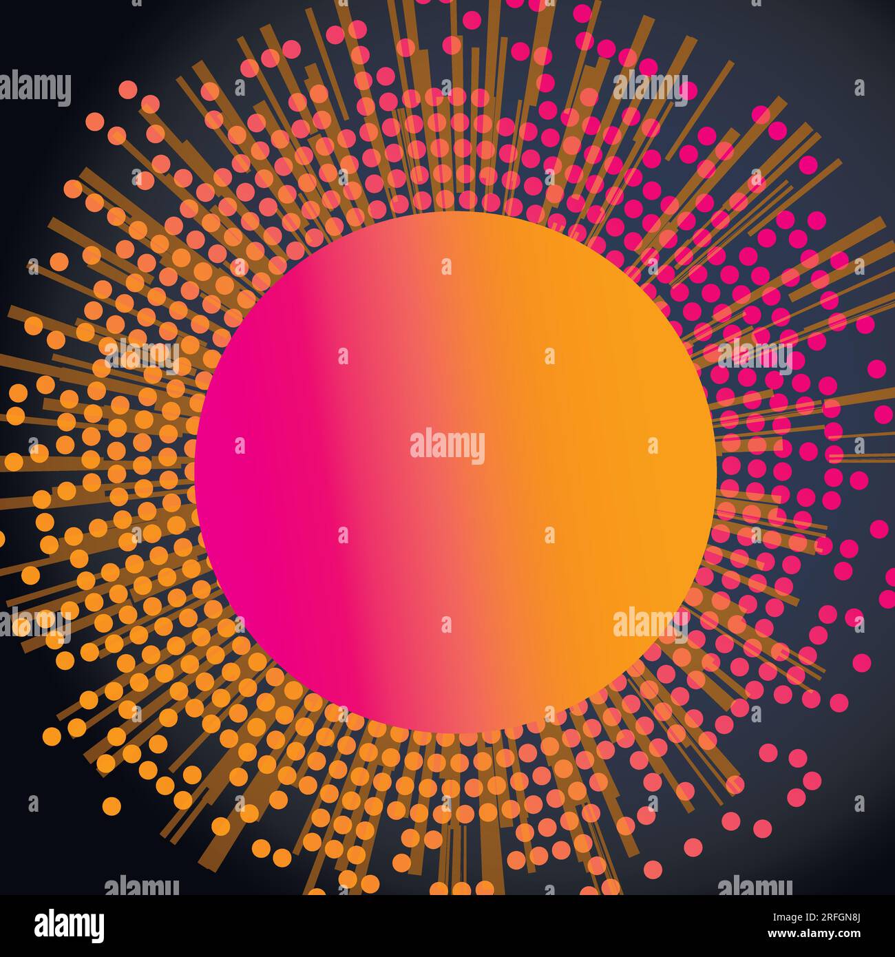 Abstract big circle orange many small particles Stock Vector Image ...