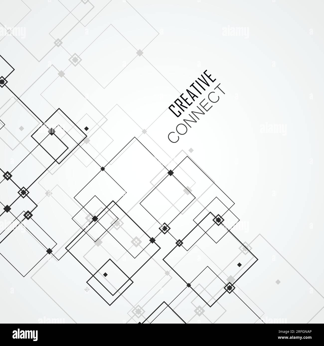 Vector connections with dots lines black white background Stock Vector ...