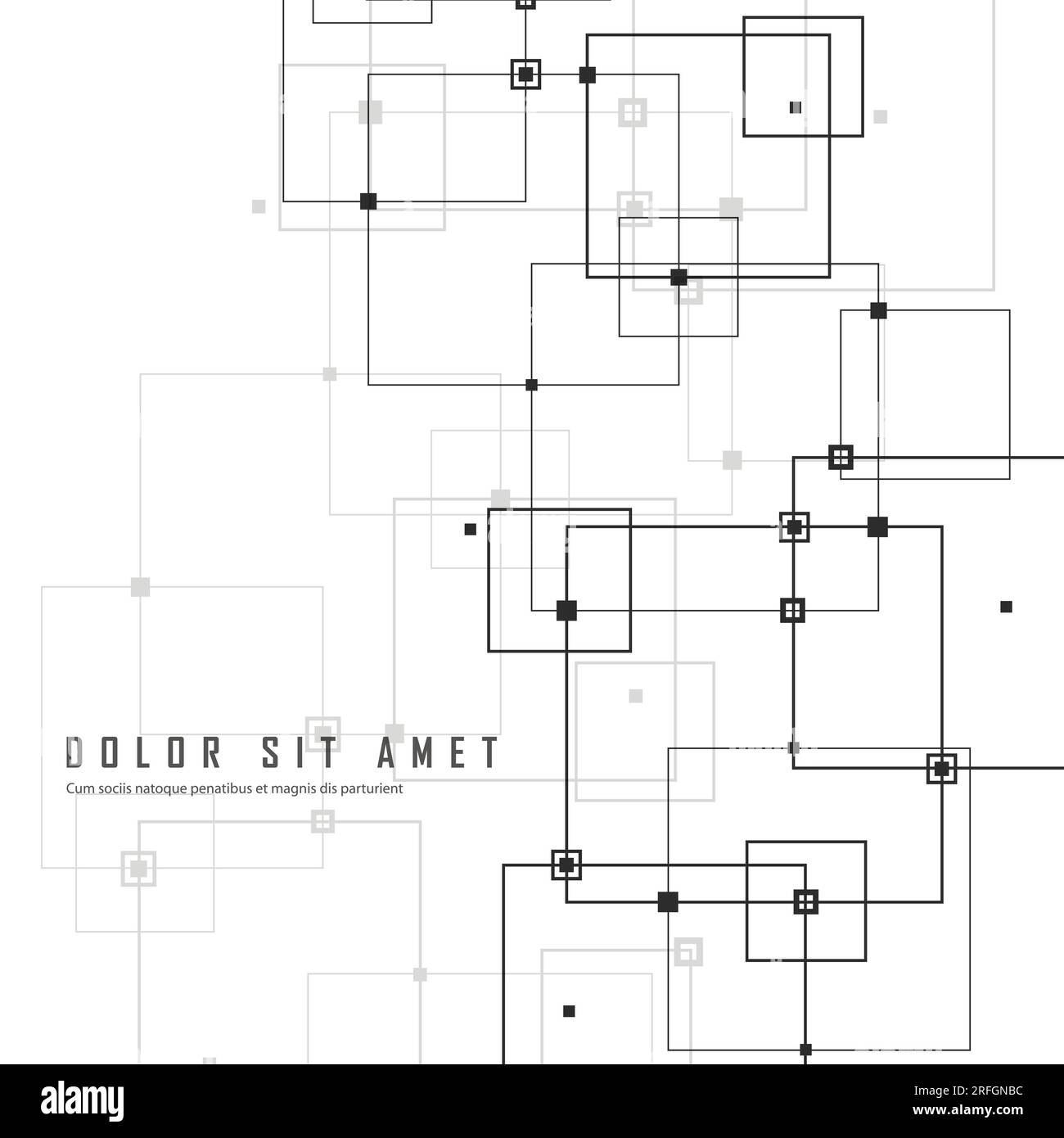 Vector connections with dots lines black white background Stock Vector ...
