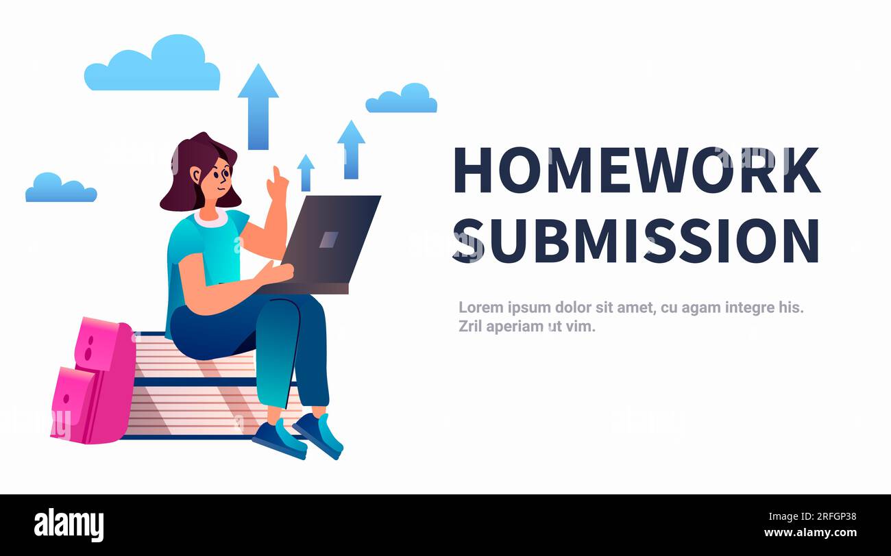 girl student usinglaptop homework submission e-learning online ... girl student usinglaptop homework submission e-learning online ...