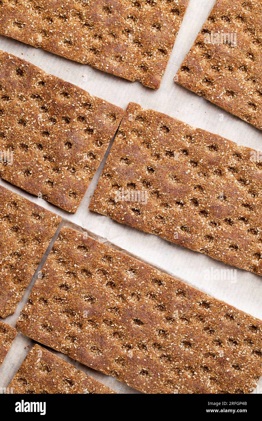 crispy rye bread, healthy foods made from rye flour, thin and crispy ...