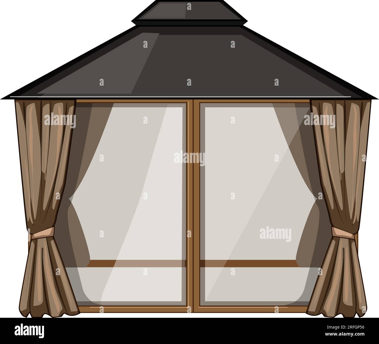 pavilion tent garden cartoon vector illustration Stock Vector Image ...