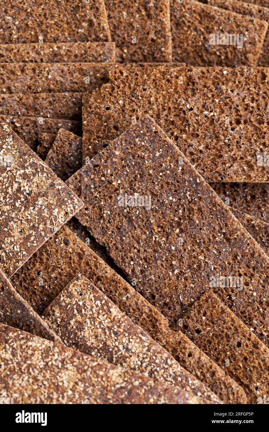 crispy rye bread, healthy foods made from rye flour, thin and crispy ...