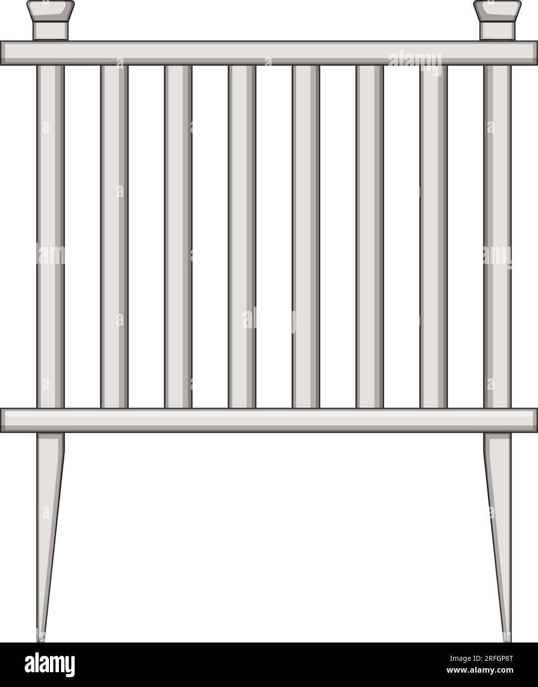 picket white fence cartoon vector illustration Stock Vector Image & Art ...