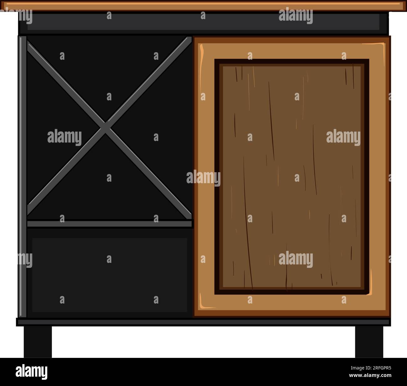 alcohol wine cabinet cartoon vector illustration Stock Vector Image ...