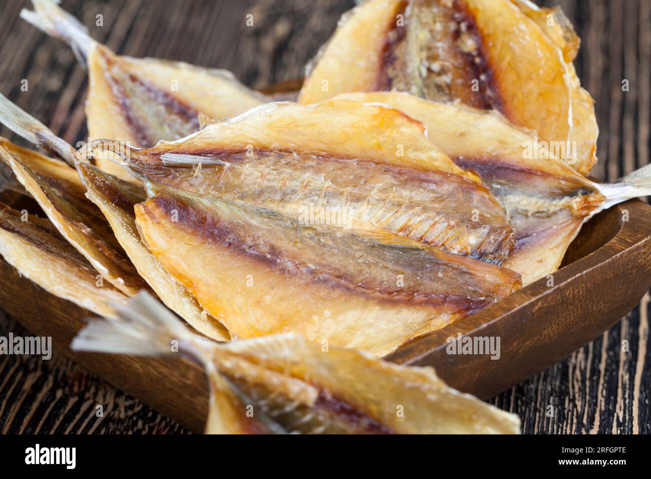 small fish gutted and dried with salt, dried and butchered small fish ...