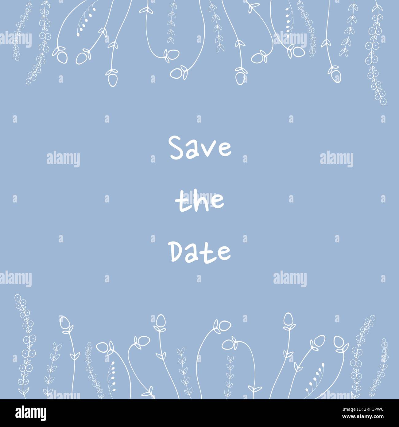 Simple minimalistic Save the date template with hand drawn doodle ...