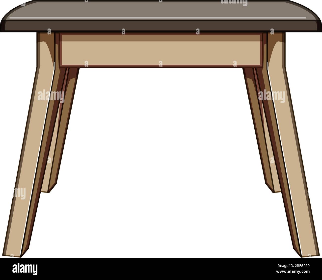 brown wooden table cartoon vector illustration Stock Vector Image & Art ...