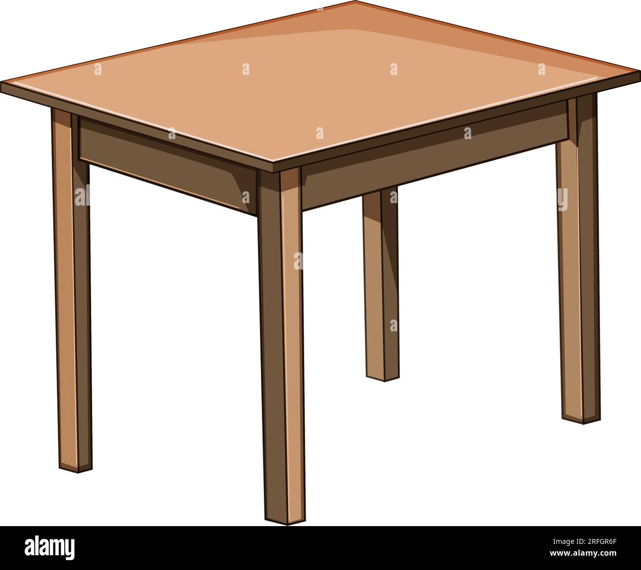 desk wooden table cartoon vector illustration Stock Vector Image & Art ...