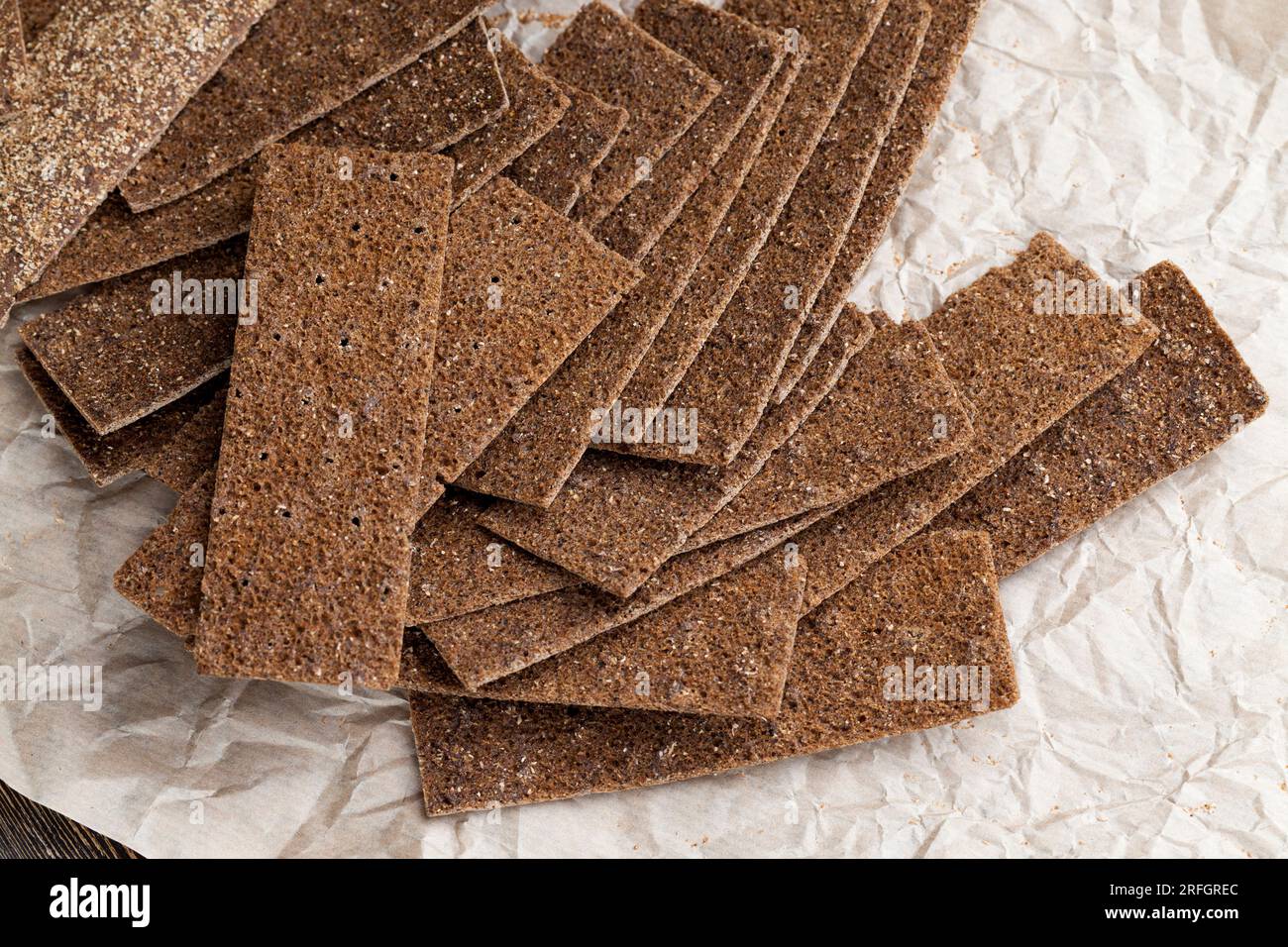 crispy rye bread, healthy foods made from rye flour, thin and crispy ...