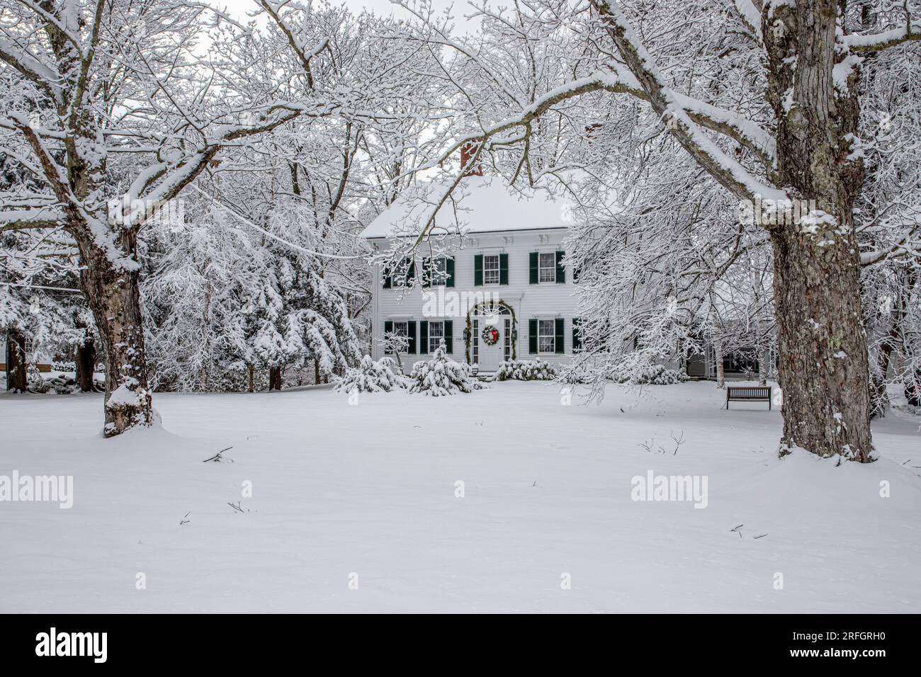 An old colonial style home near the Royalston Town Common Stock Photo ...