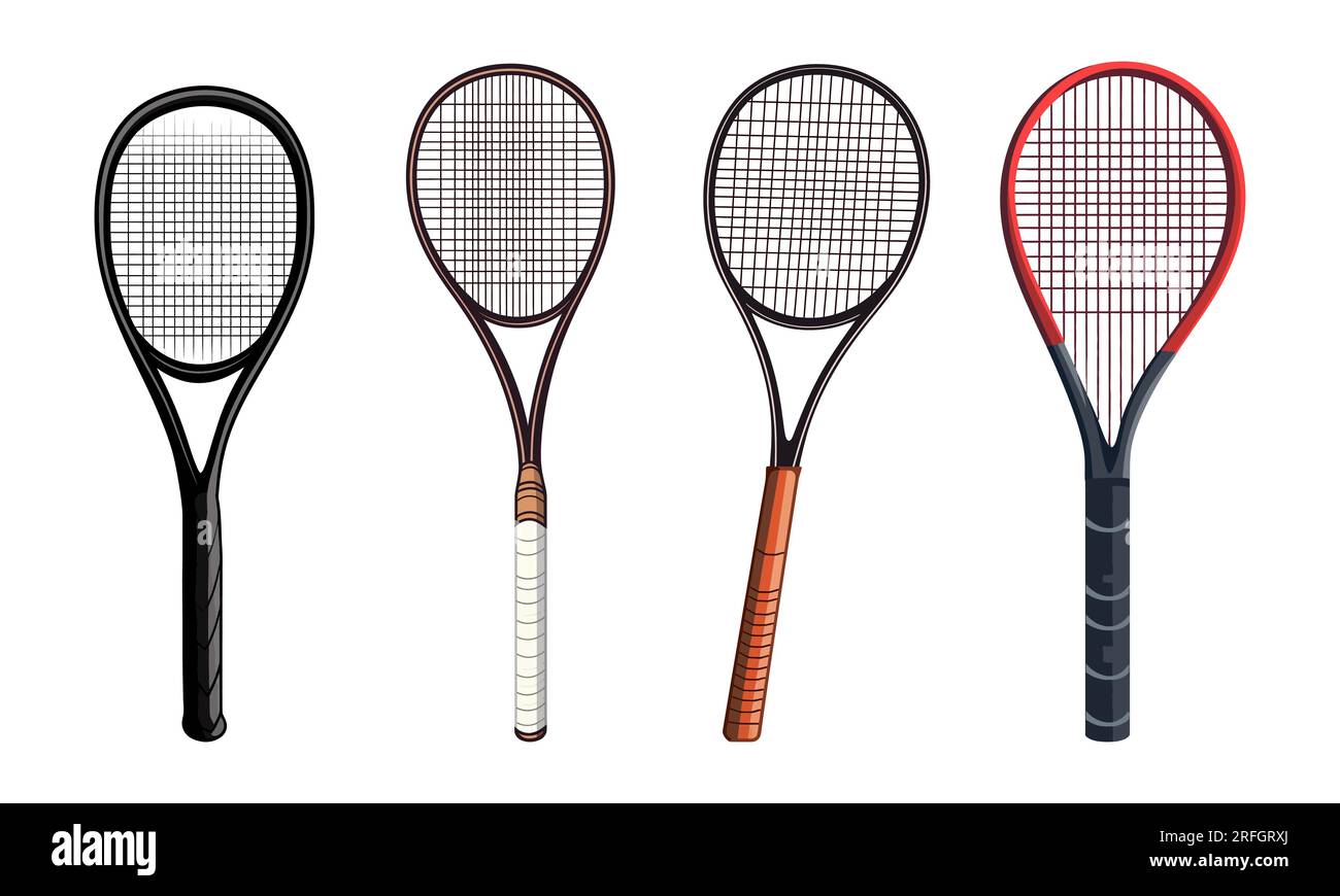 Set Tennis racket sign icon. Sports symbol on white background. Vector ...