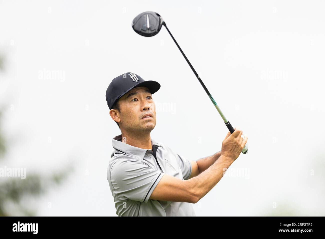 Captain Kevin Na of Iron Heads GC hits his shot from the 12th tee ...