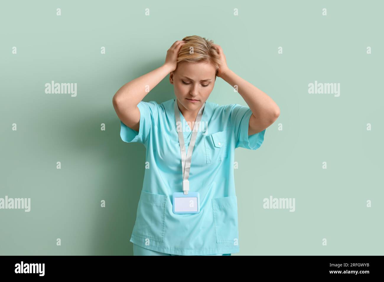 Stressed nurse student hi-res stock photography and images - Alamy