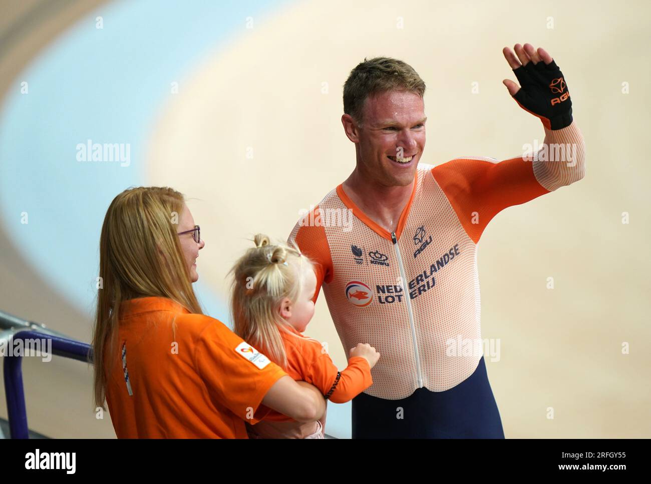 Netherland's Patrick Bos celebrates with family after winning Gold in ...
