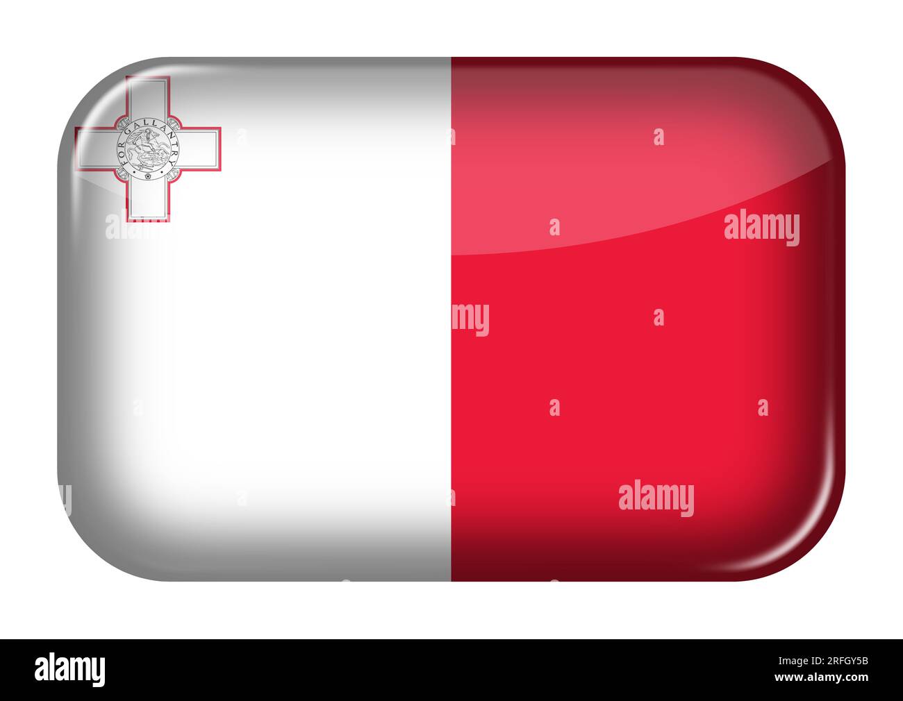 Malta web icon rectangle button with clipping path 3d illustration ...