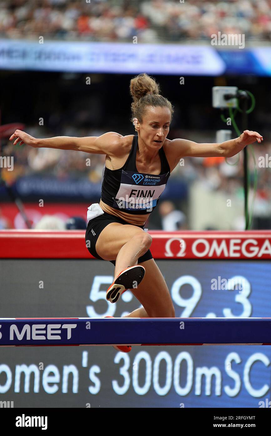 Michelle FINN of Ireland in the 3000 metres steeplechase for the Women in the Wanda Diamond ...