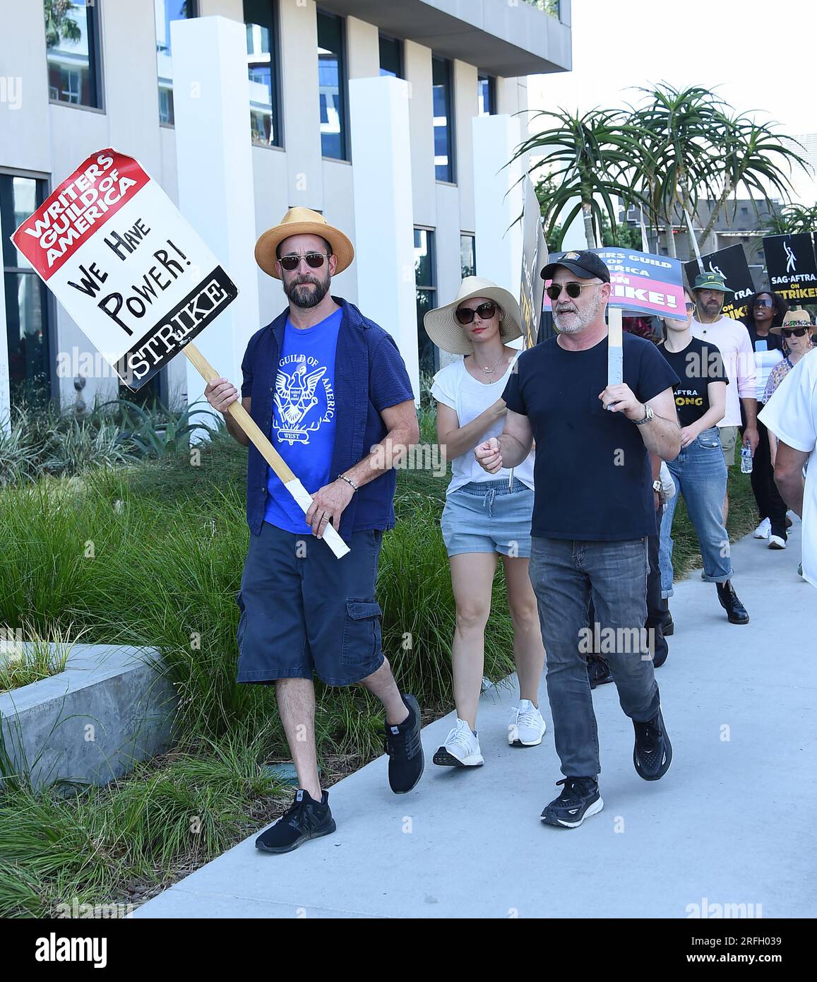 Hollywood, USA. 03rd Aug, 2023. Noah Wylie and Matthew Weiner picketing ...