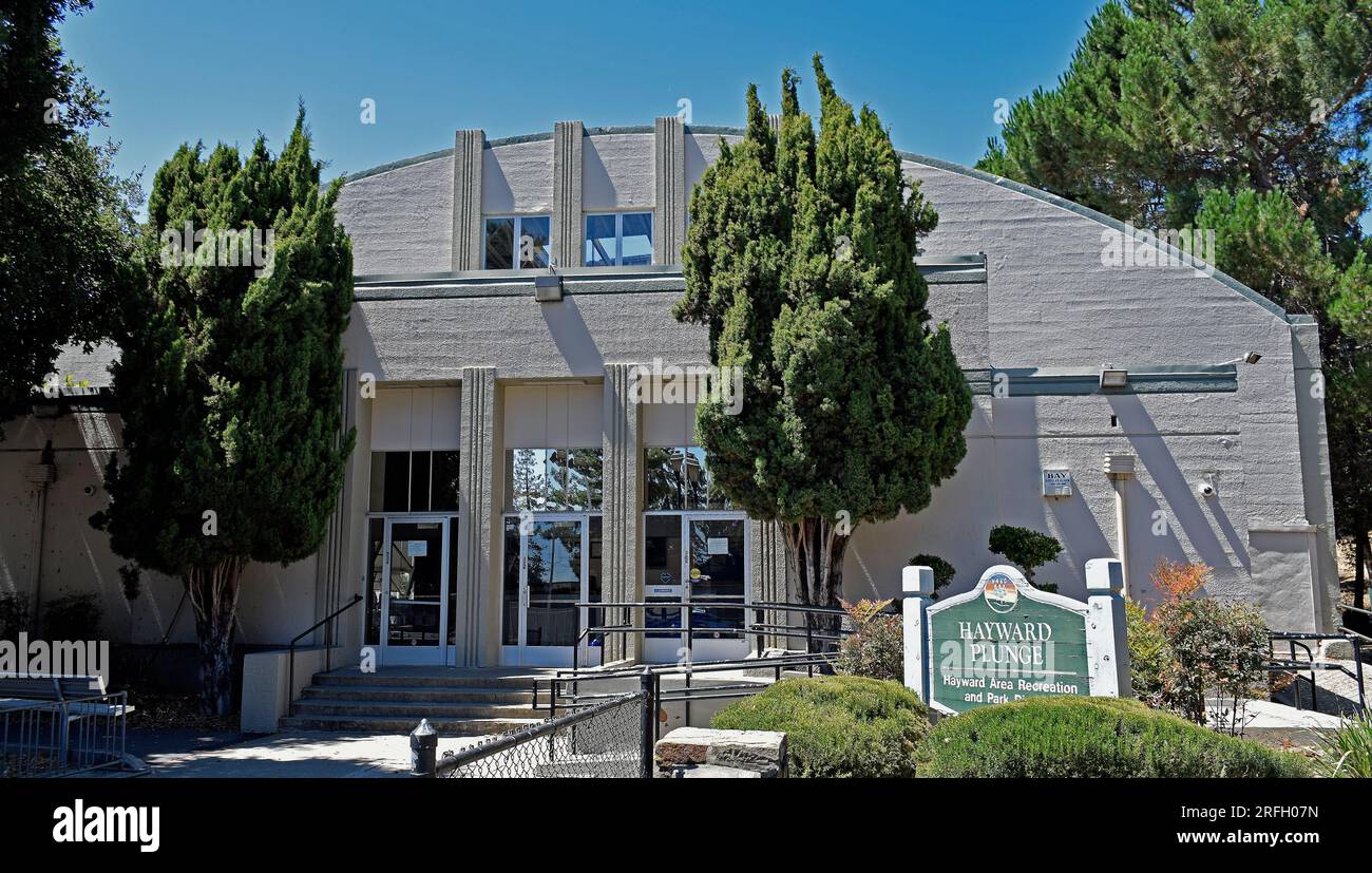 Hayward Plunge indoor swimming pool building on Mission Boulevard in ...